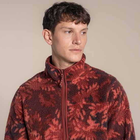 Men's Tatton II Half Zip Fleece - Red Jasper Print | Craghoppers