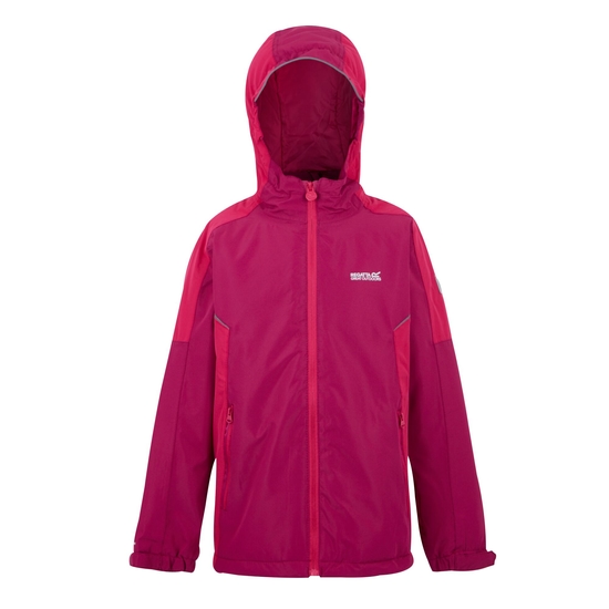 Kids' Hurdle V Waterproof Jacket - Berry Pink Pink Potion | Regatta
