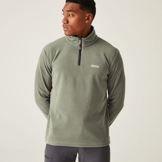 Mens Thompson Lightweight Half Zip Fleece Agave Green Ash Regatta Row