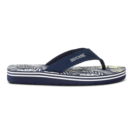 Men's Rico Flip Flops - Navy Leaf | Regatta IE