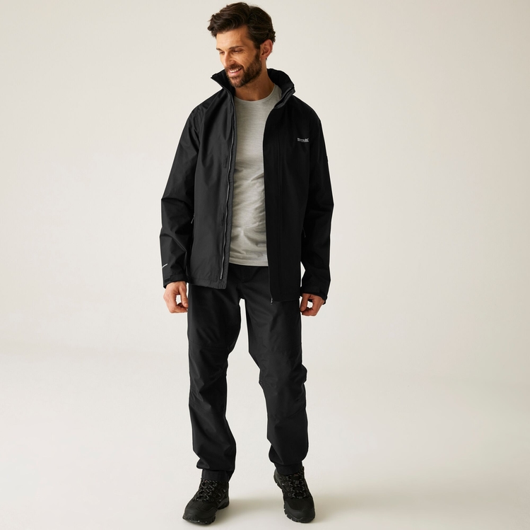 black walking jacket