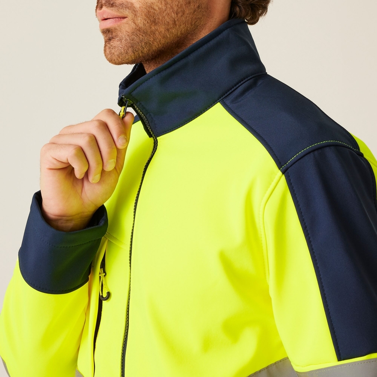 yellow softshell jacket
