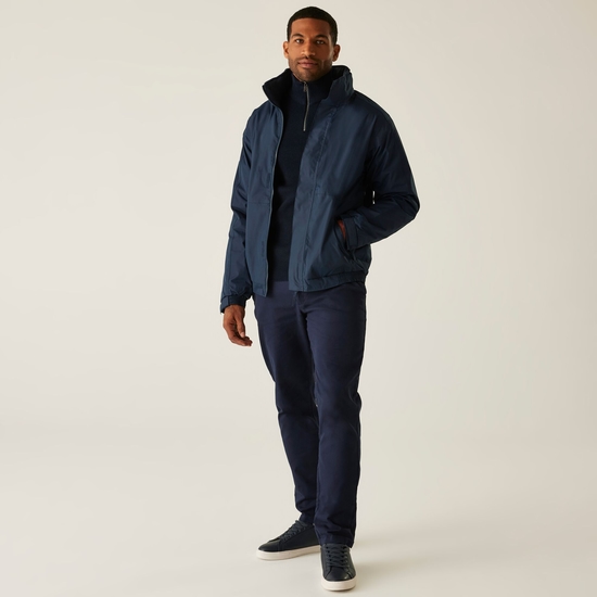 Men's Dover Fleece Lined Waterproof Insulated Bomber Jacket - Navy ...