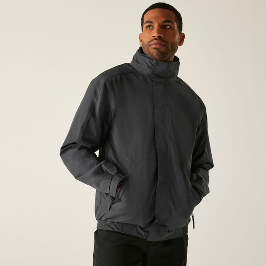 Men's Dover Fleece Lined Waterproof Insulated Bomber Jacket - Seal Grey Black | Regatta